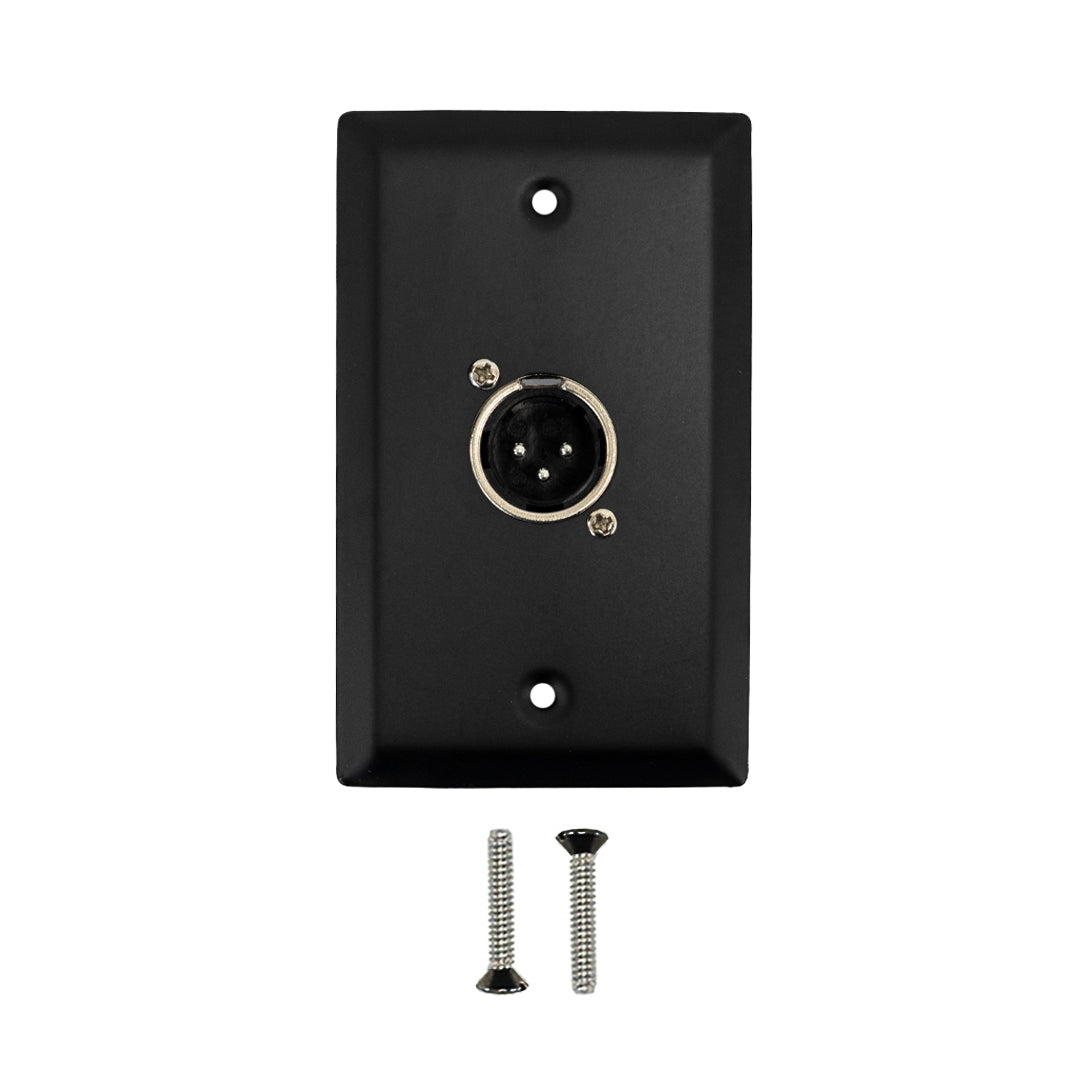 BLACK Stainless Steel XLR & D-Cut Wall Plates