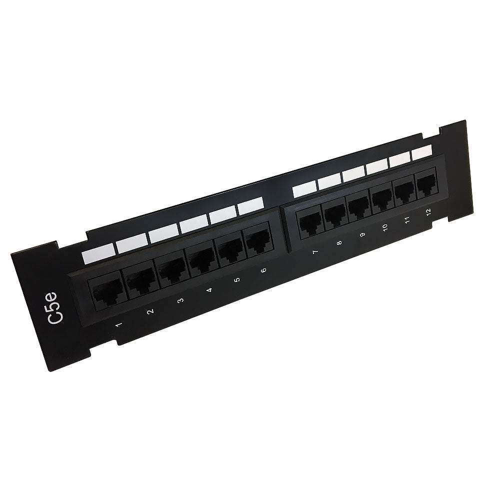 12-Port CAT5e Patch Panel, Self Mount Patch Panel - 110 Punch-Down