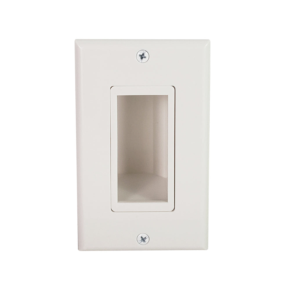 Cable Pass-Through Wall Plate with built-in Wall Clip - Side Exit - Si